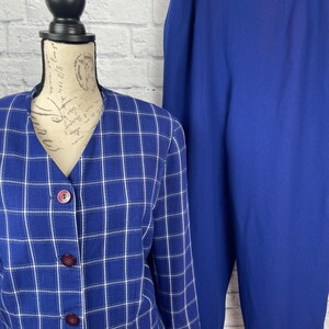 Pendleton Plus Pants Suit Blazer and Pants Size 20W Blue White Vintage ...