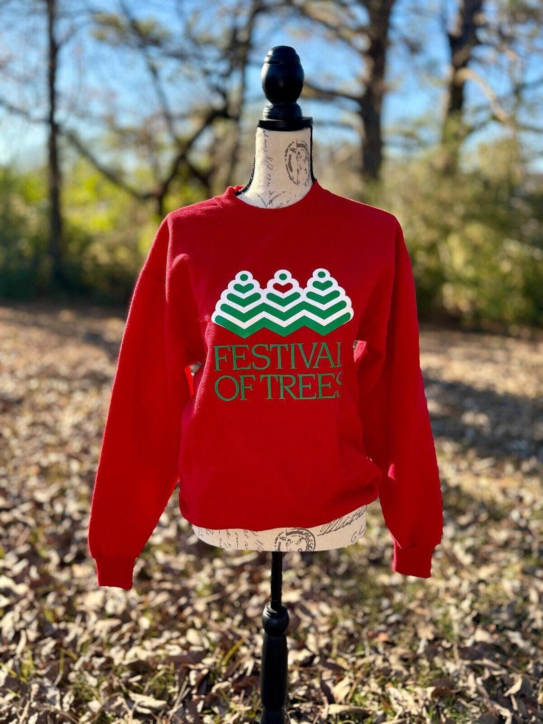 Vintage Y2K Era Festival of Trees Christmas Sweatshirt Pullover Sweater ...
