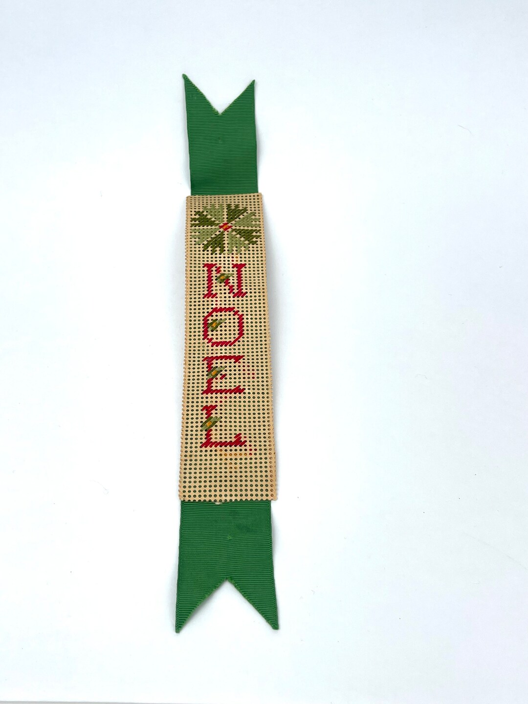 Vintage Rustic Needlepoint Cross Stitch Christmas Bookmark Noel Holiday ...
