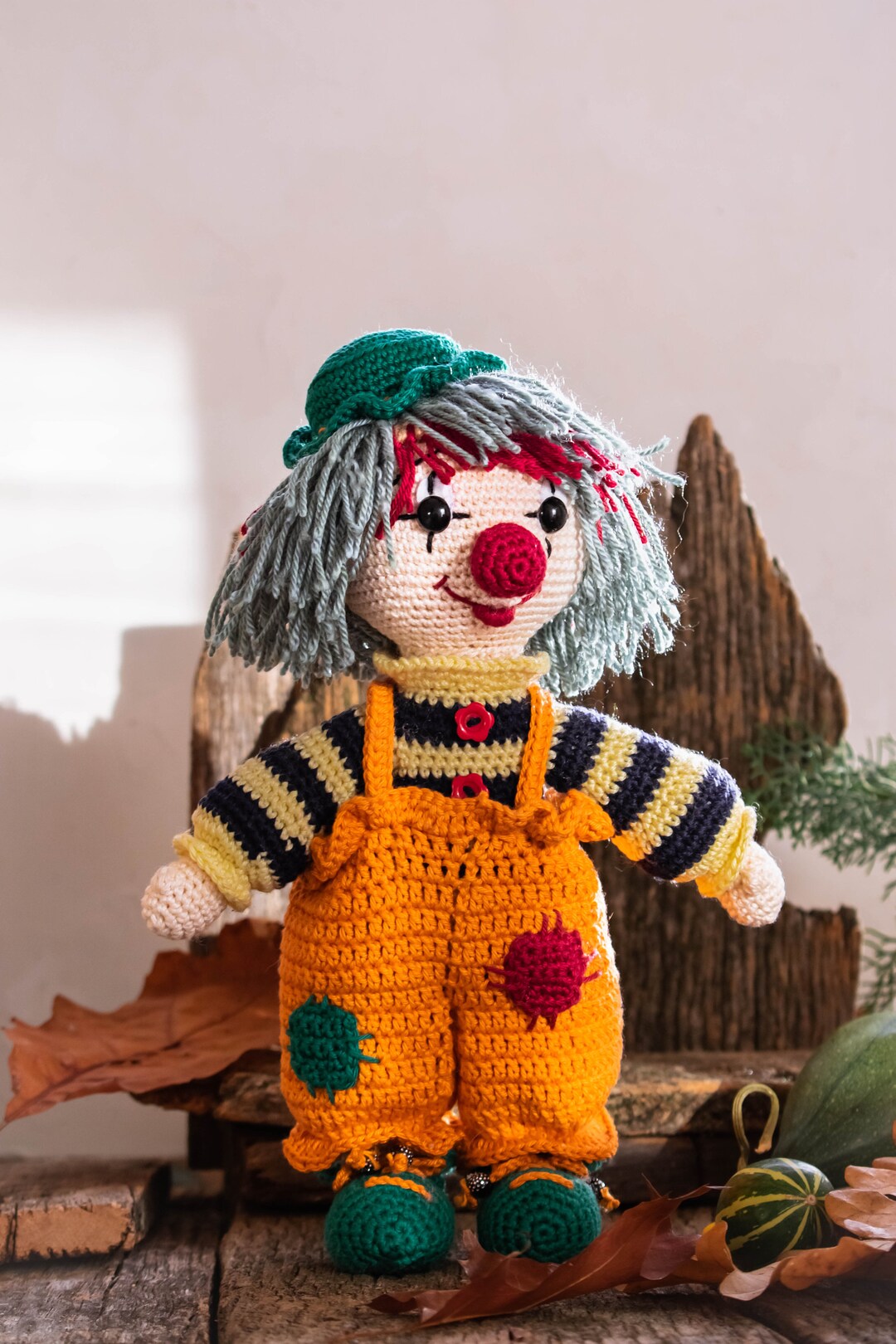 Clown Crochet Doll for Sale, Amigurumi Clown for Sale, Circus Gift ...