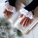 Ruffled Crochet Fingerless Gloves, Frilly Gloves, Handmade Mid Length ...