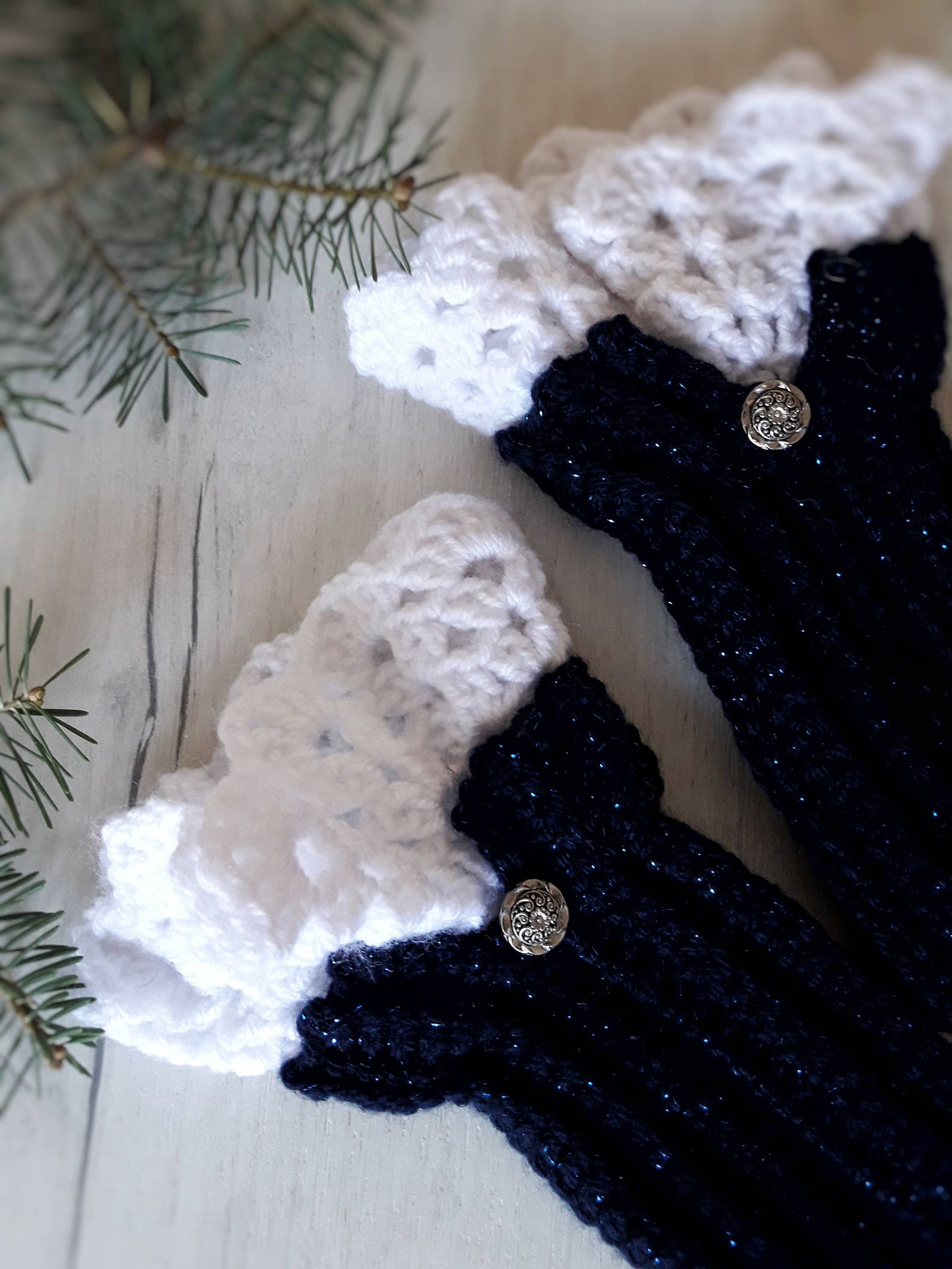 Ruffled Crochet Fingerless Gloves, Frilly Gloves, Handmade Mid Length ...