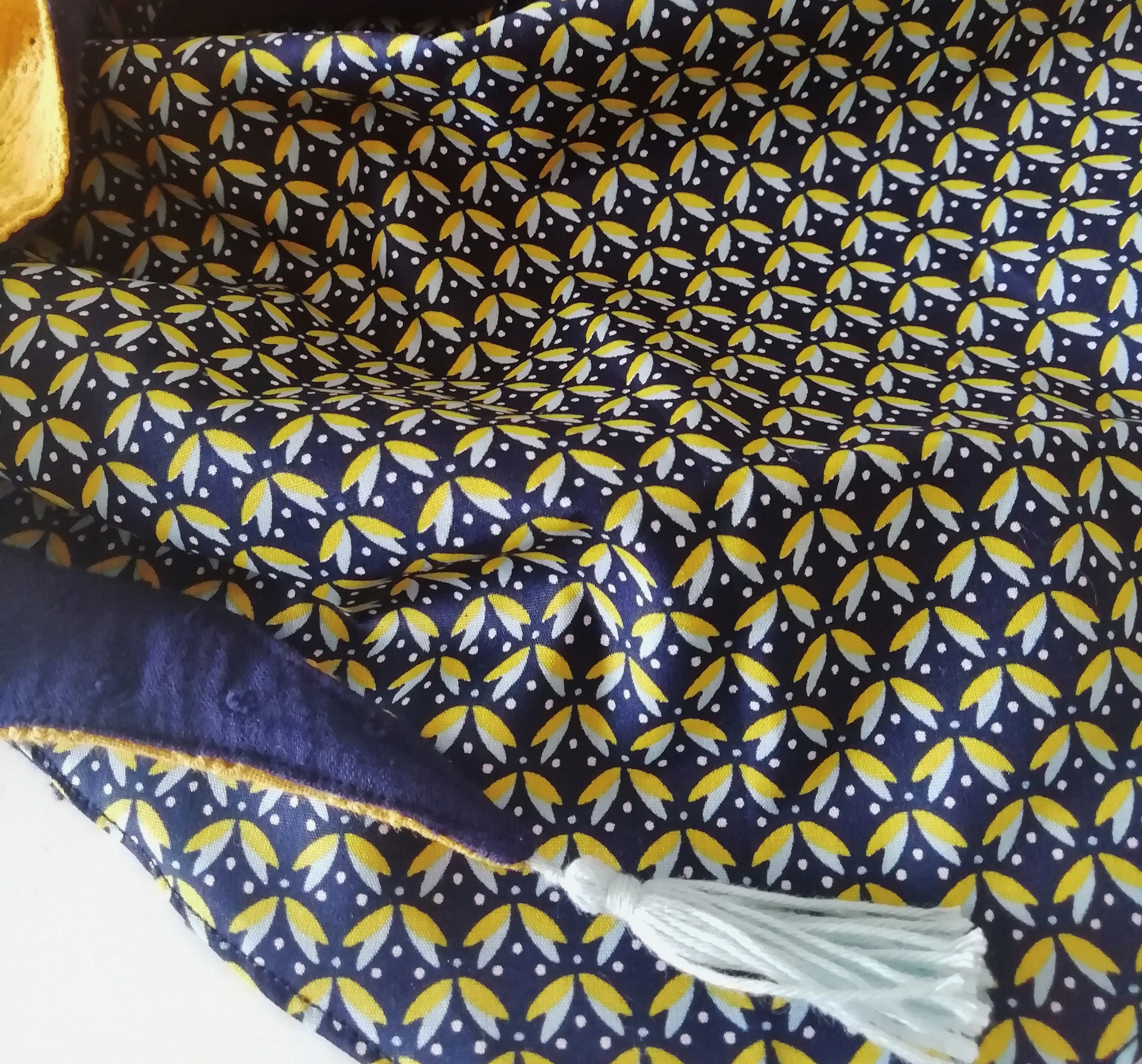 Chèche Scarf Blue and Yellow Triangle Scarf - Etsy