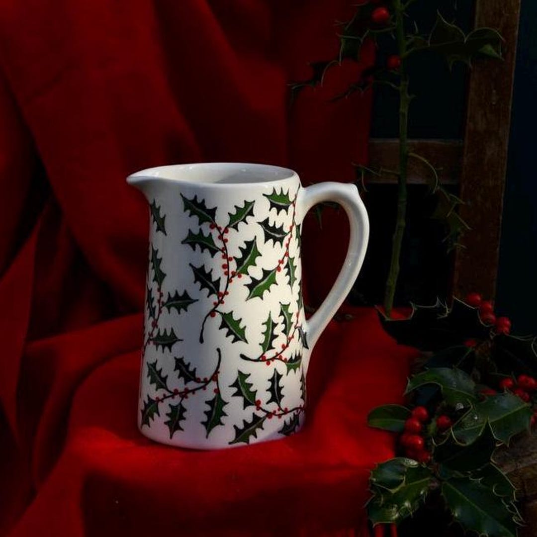 Christmas Holly Farmhouse Jug Can Be Personalised Hand Painted - Etsy