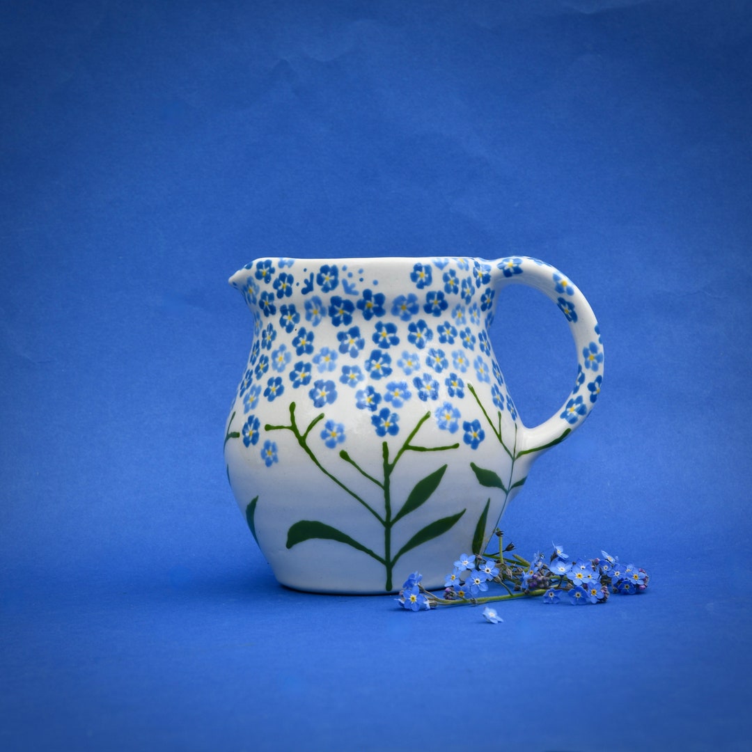 Forget-me-not Rustic Pint Jug - Can Be Personalised - Hand Painted - Etsy
