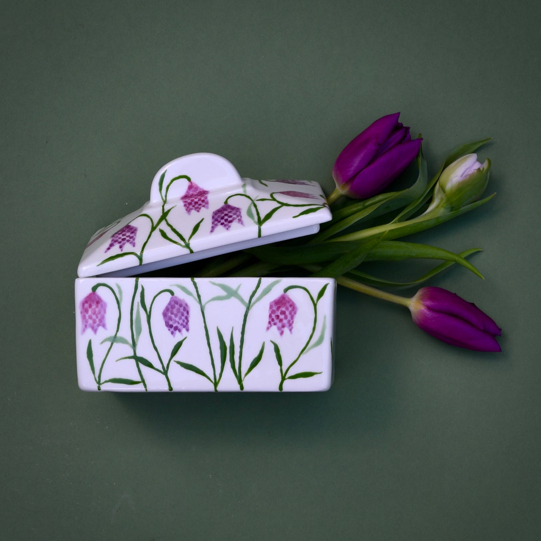 Snake’s Head Fritillary Butter Dish - Can Be Personalised - Hand ...