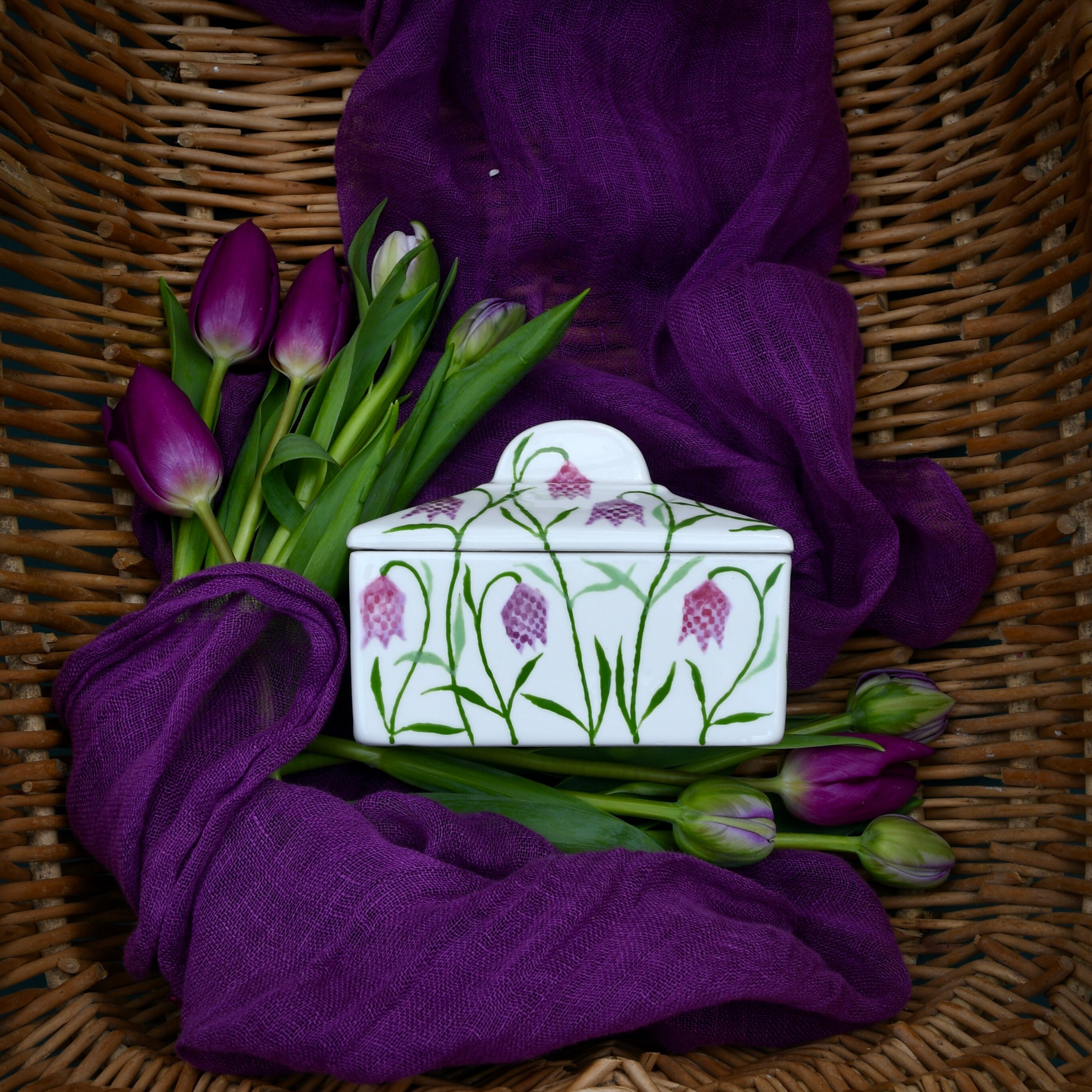 Snake’s Head Fritillary Butter Dish - Can Be Personalised - Hand ...