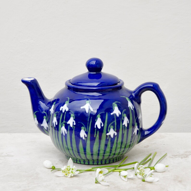 Snowdrop Teapot - Can Be Personalised - Hand Painted - Etsy
