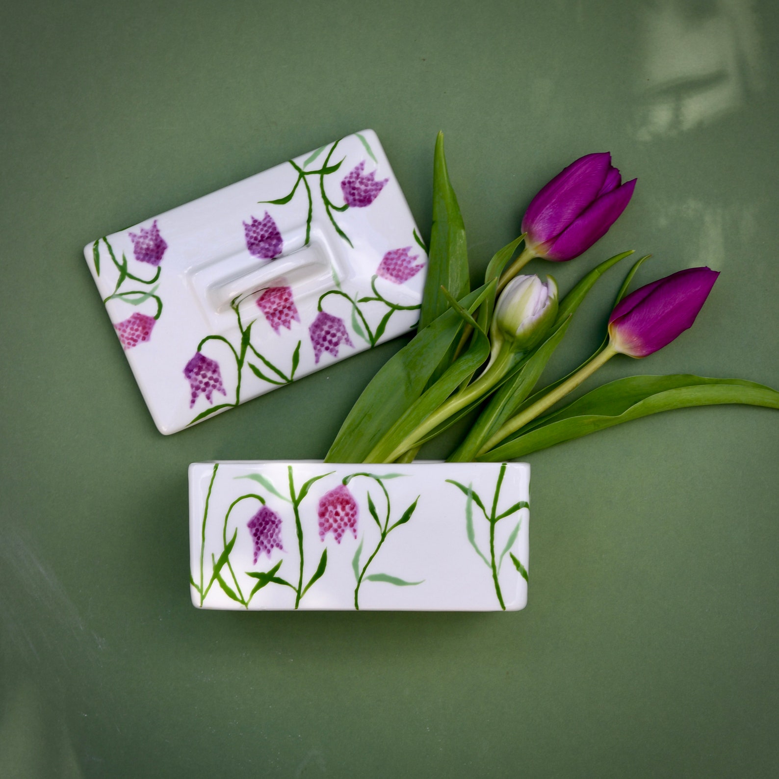 Snake’s Head Fritillary Butter Dish - Can Be Personalised - Hand ...