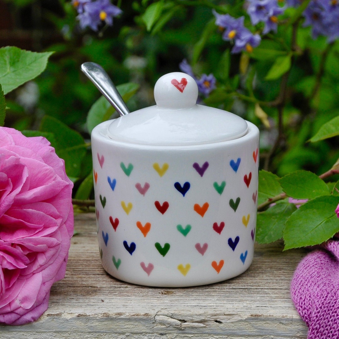 Love Hearts Sugar Pot Hand Painted - Etsy
