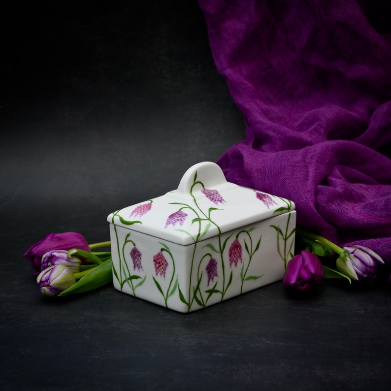 Snake’s Head Fritillary Butter Dish - Can Be Personalised - Hand ...