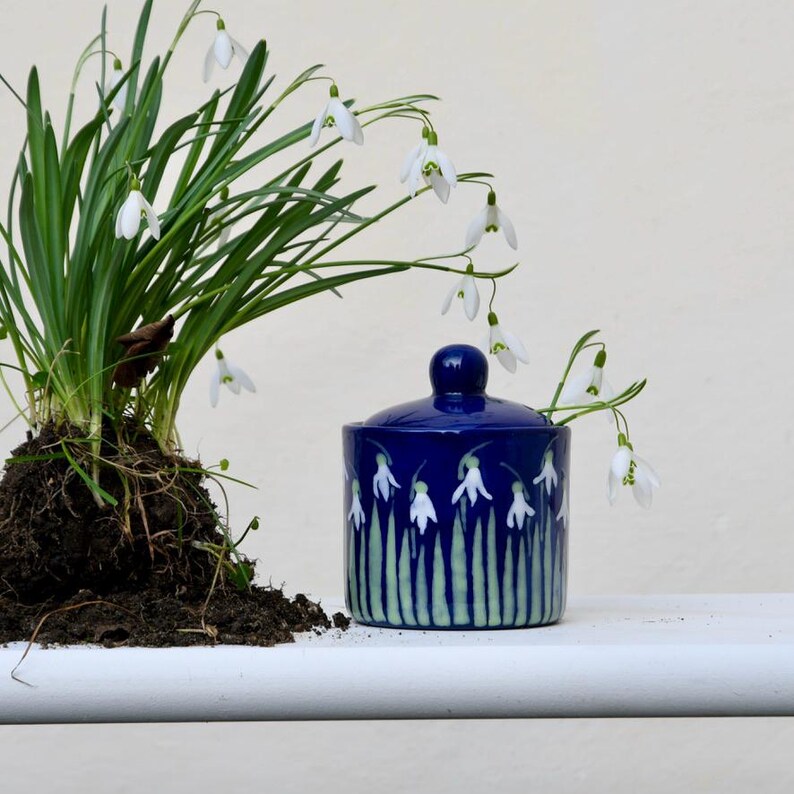 Snowdrop Sugar Pot - Hand Painted - Etsy