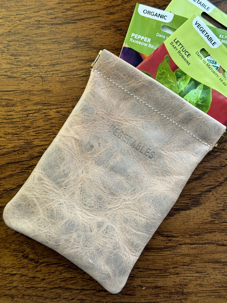 Handmade Leather Gardening Seed Pouch - Etsy