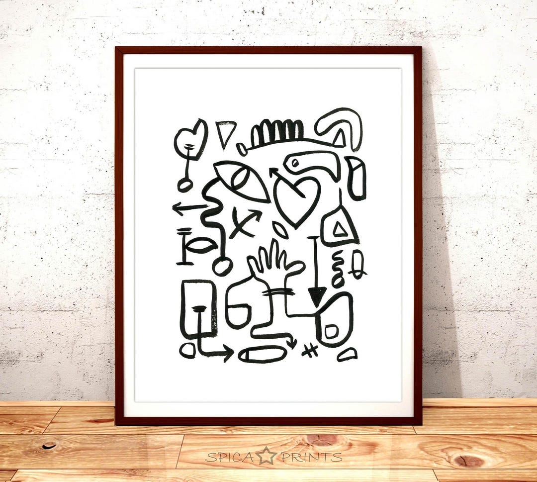 Doodling Abstract Art I Printable Digital Download I Watercolor Art ...