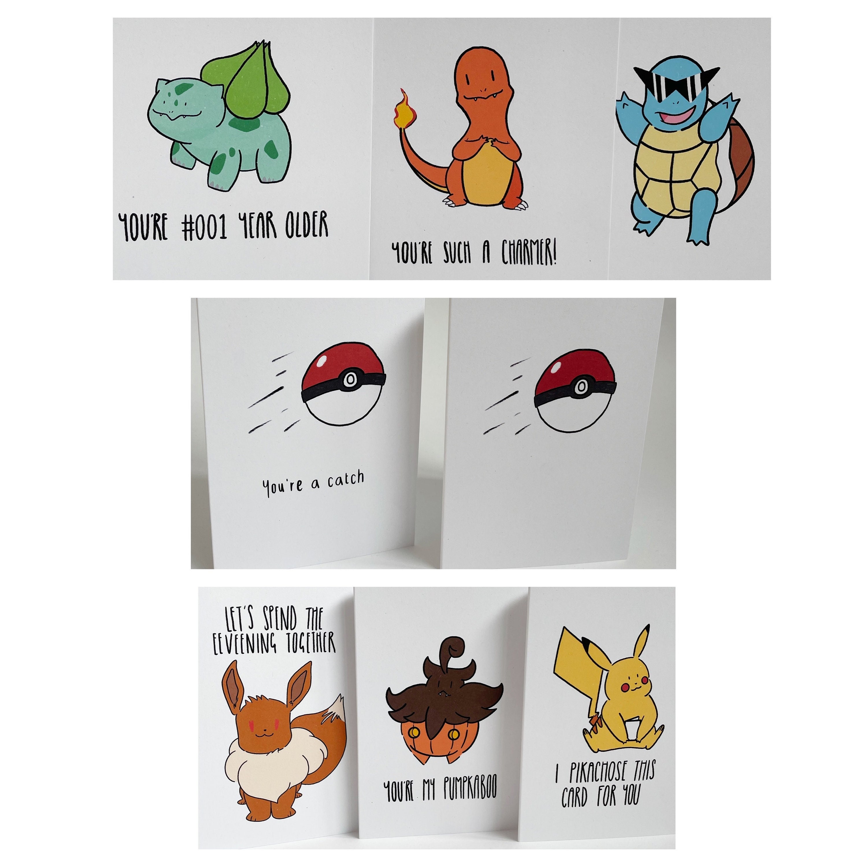 Paper Pikachu Card Bulbasaur Card A5 blank inside Customisable Pokemon ...