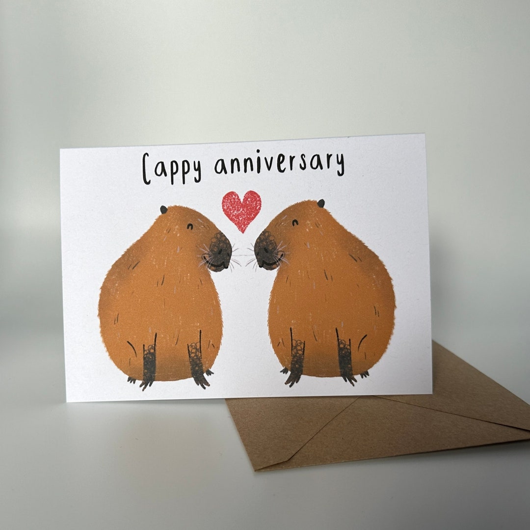 Capybara Anniversary A6 Wedding Card Cappy Anniversary - Etsy