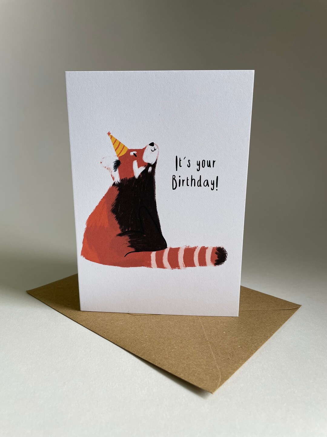 Red Panda Birthday A6 RECYCLED CARD Red Panda Card Cute Animal Birthday ...