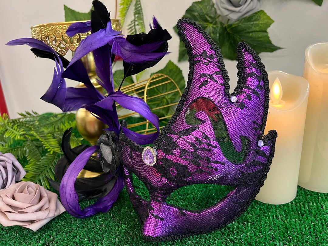 Papier-mâché Mask Decorated With Fabric and Feathers - Etsy