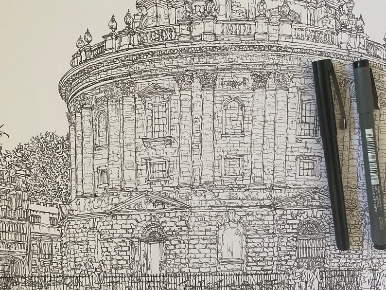 Bodleian Library Radcliffe Camera Oxford Hand Drawing | Etsy