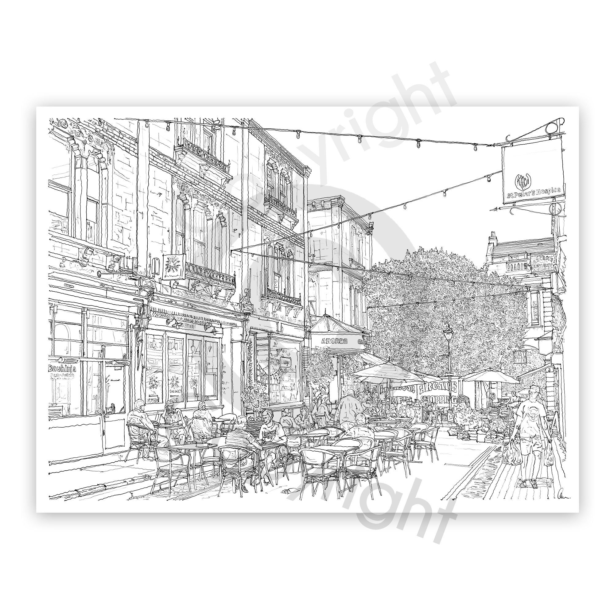 Clifton Village - Hand Drawing | Primrose Cafe | Clifton Arcade ...