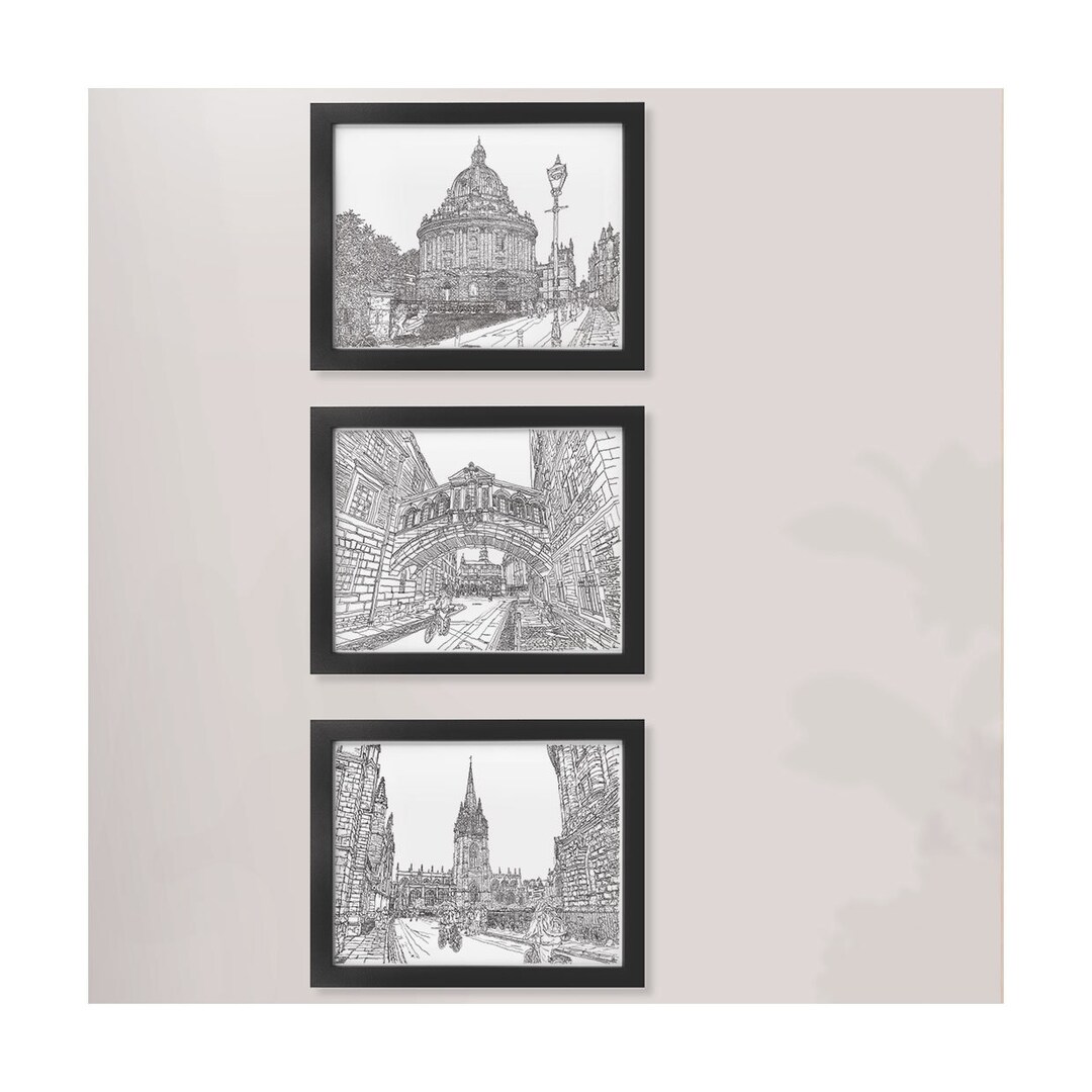 This is Oxford, Hand Drawn - Triptych | Oxford Drawing | Oxford ...