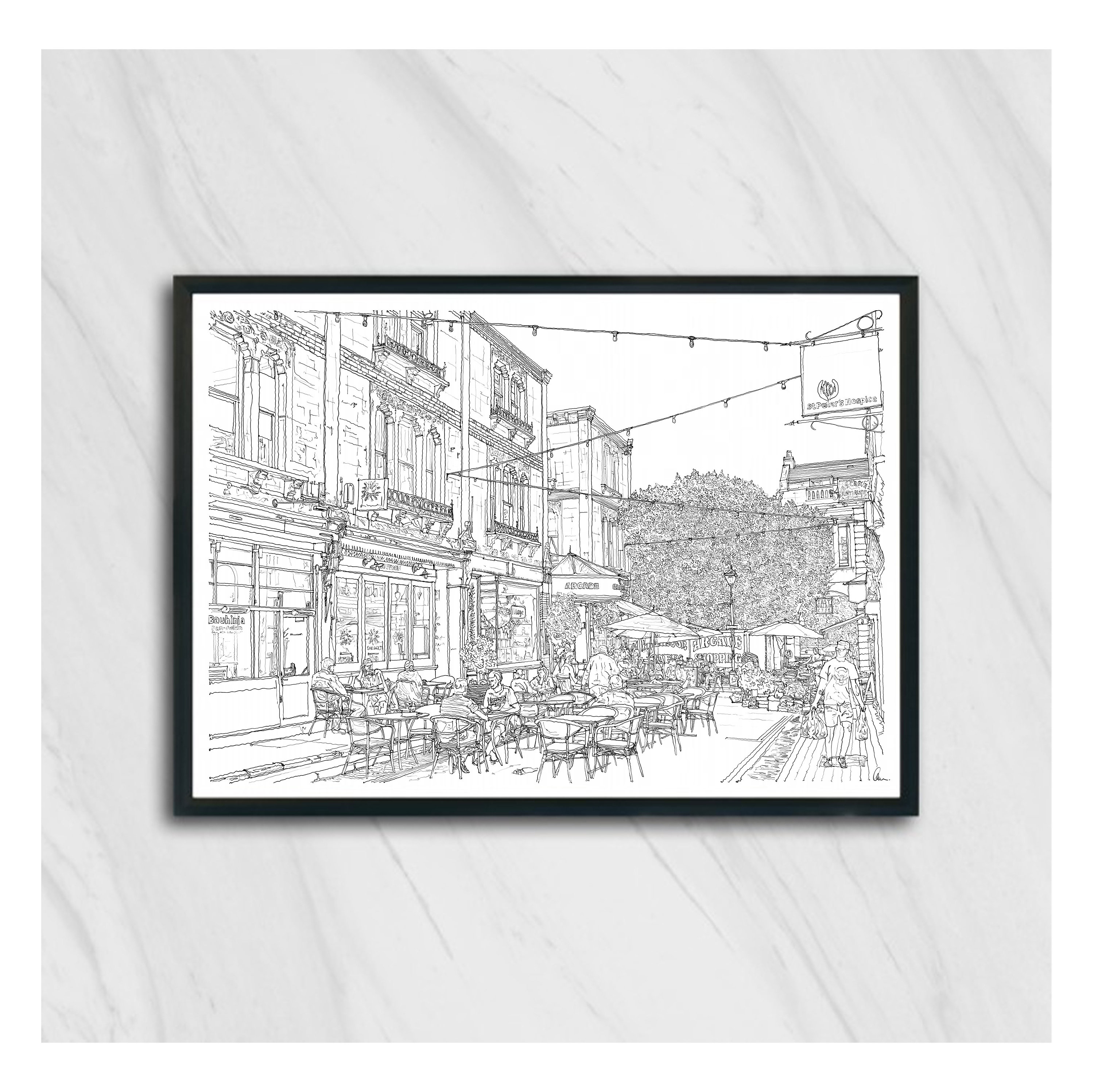 Clifton Village Hand Drawing Primrose Cafe Clifton | Etsy