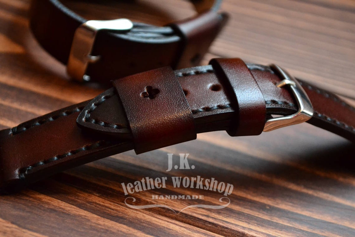 Mens Leather Watch Strap Brown Men's Watch Strap 24mm 22mm 20mm Watch ...