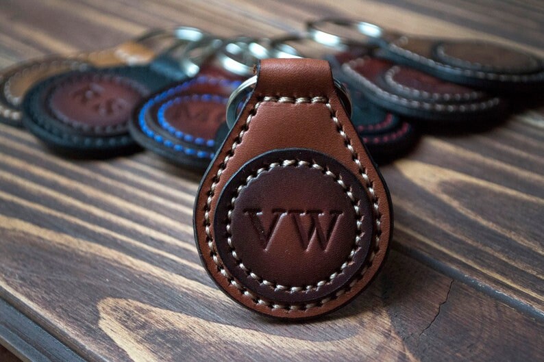 Custom Keychain Leather Keychain Personalized Leather Keychain Gift for ...