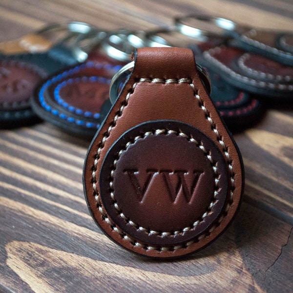 Leather Keychain - Etsy