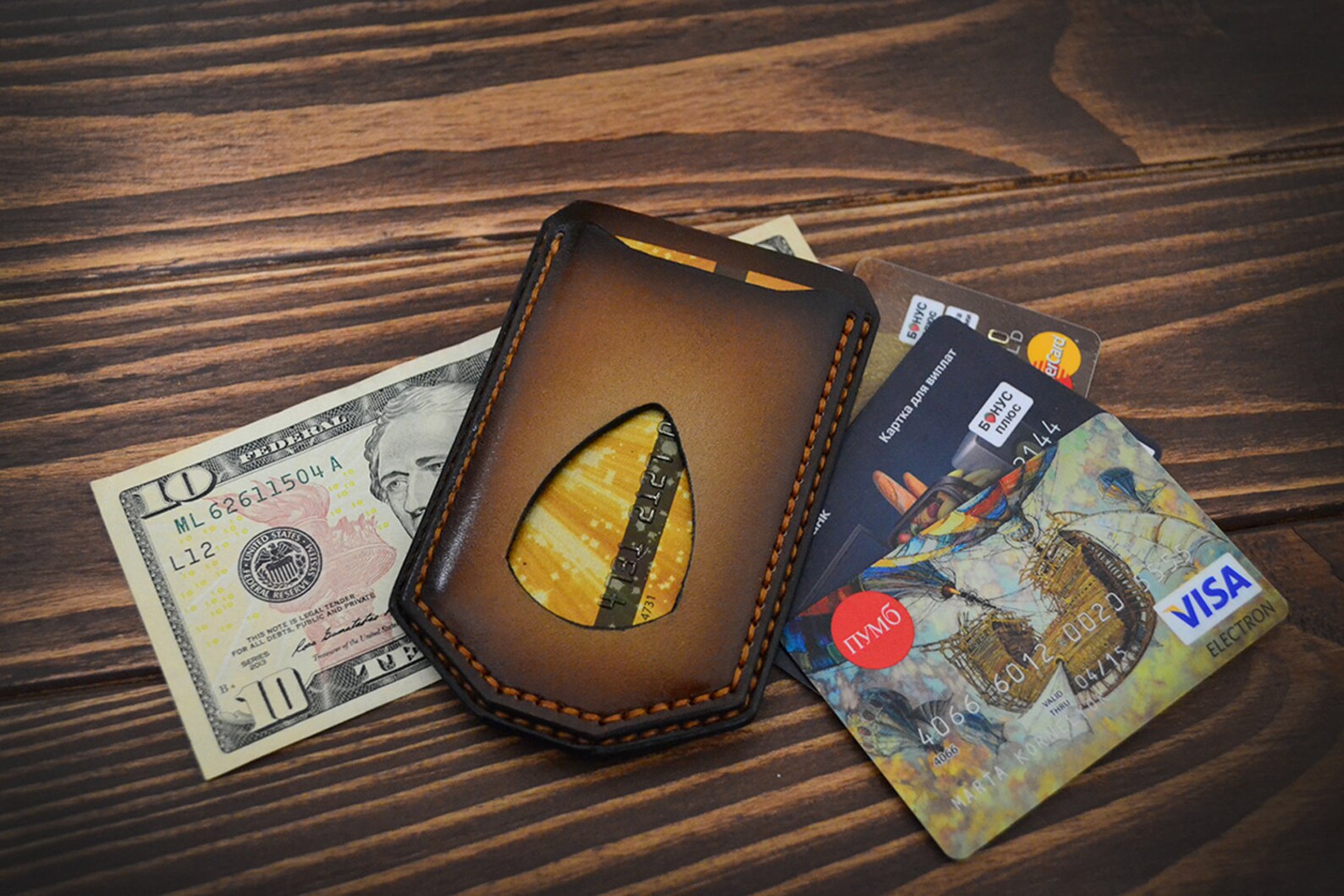 Mens Leather Card Holder Gift for Men Ultra Slim and Compact | Etsy