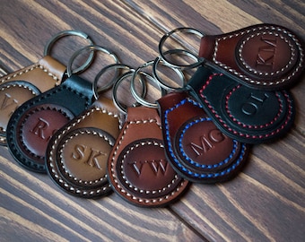 Leather Keychain, Mens Gift, Personalized Leather Keychain, Custom ...