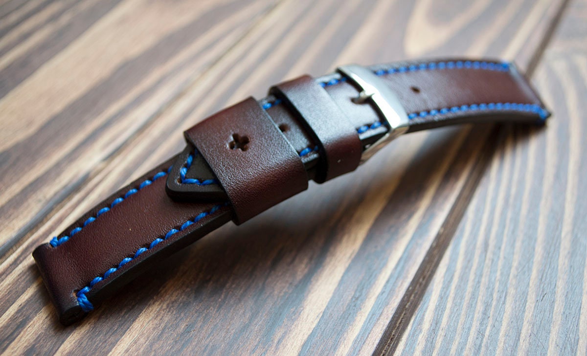 Mens Leather Watch Strap Brown Men's Watch Strap 24mm 22mm - Etsy