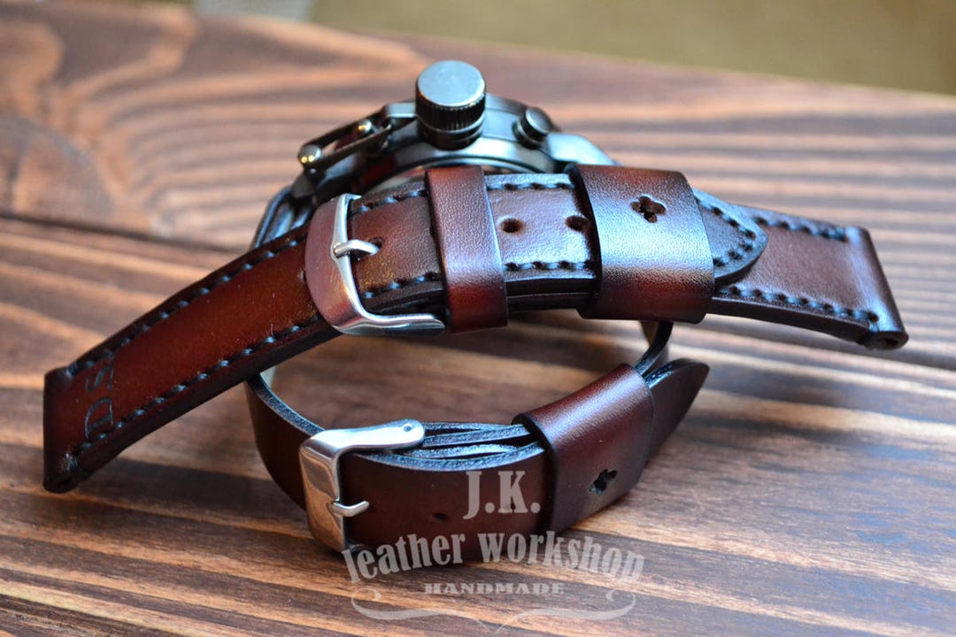 Mens Leather Watch Strap Brown Men's Watch Strap 24mm 22mm 20mm Watch ...