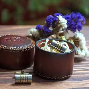 Cufflink Box . Leather Cufflink Box . Custom Cufflinks . Valentine's ...