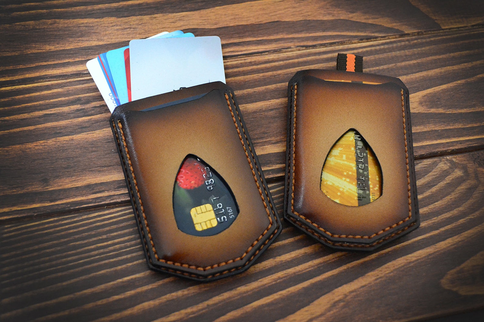 Mens Leather Card Holder Gift for Men Ultra Slim and Compact | Etsy