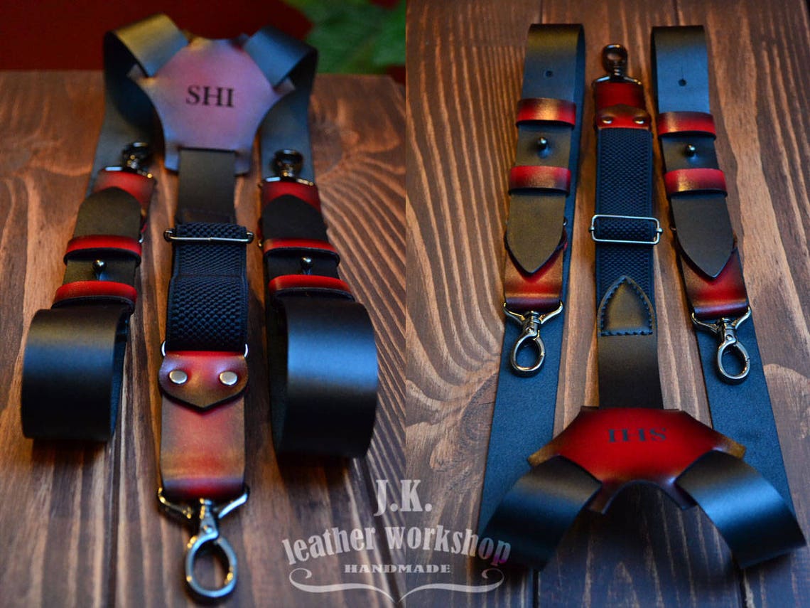 Personalized Leather Suspenders Leather Suspenders With - Etsy