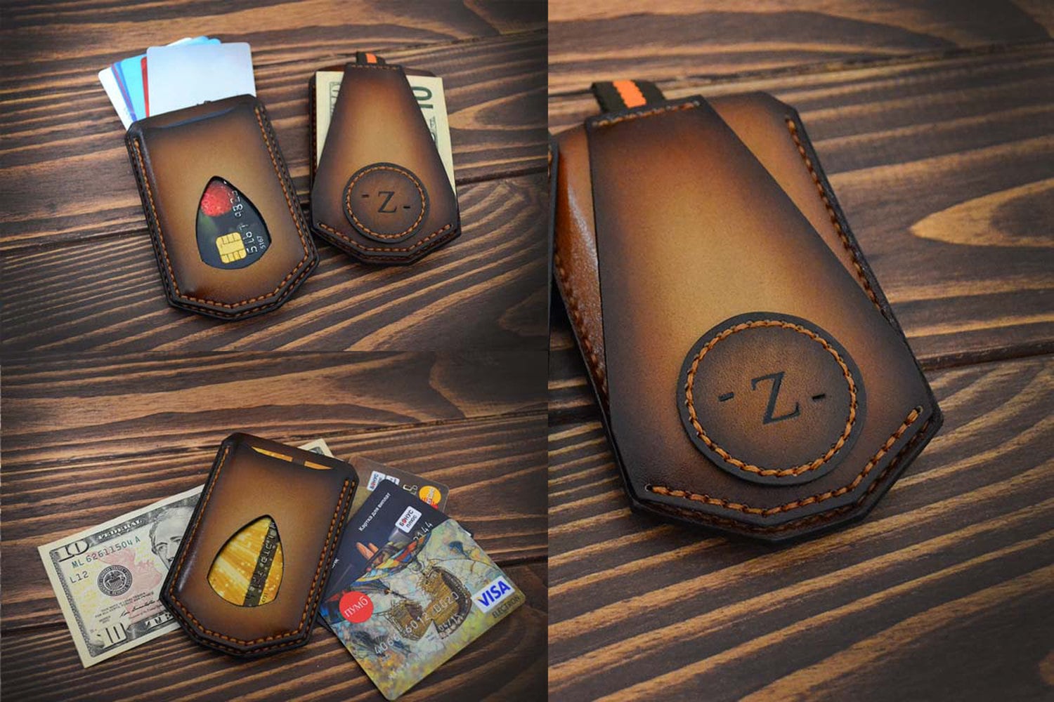 Mens Leather Card Holder Gift for Men Ultra Slim and Compact | Etsy