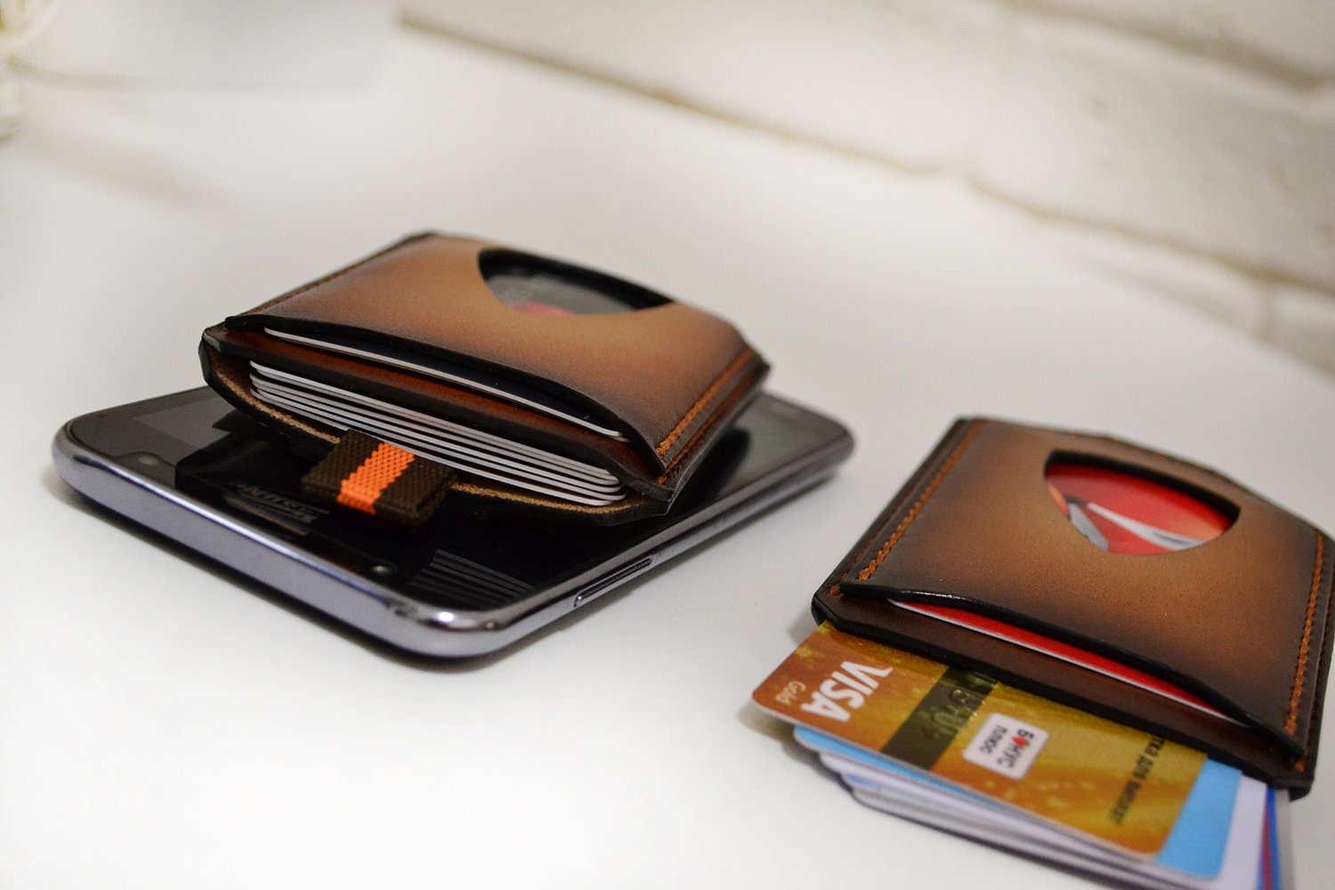 Mens Leather Card Holder Gift for Men Ultra Slim and Compact Free ...