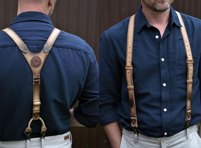 Leather Suspenders Personalized Mens Leather Suspenders Wedding ...