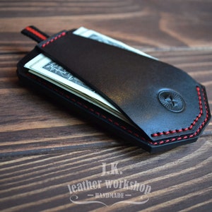 Slim Leather Card Holder, Leather Credit Card Wallet, Leather Bank Card ...