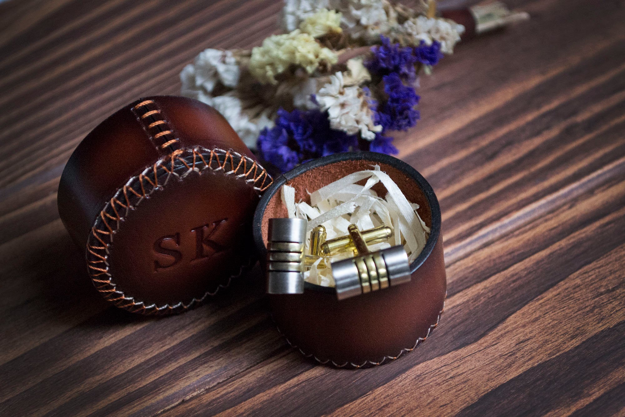 Cufflink Box . Leather Cufflink Box . Custom Cufflinks . - Etsy
