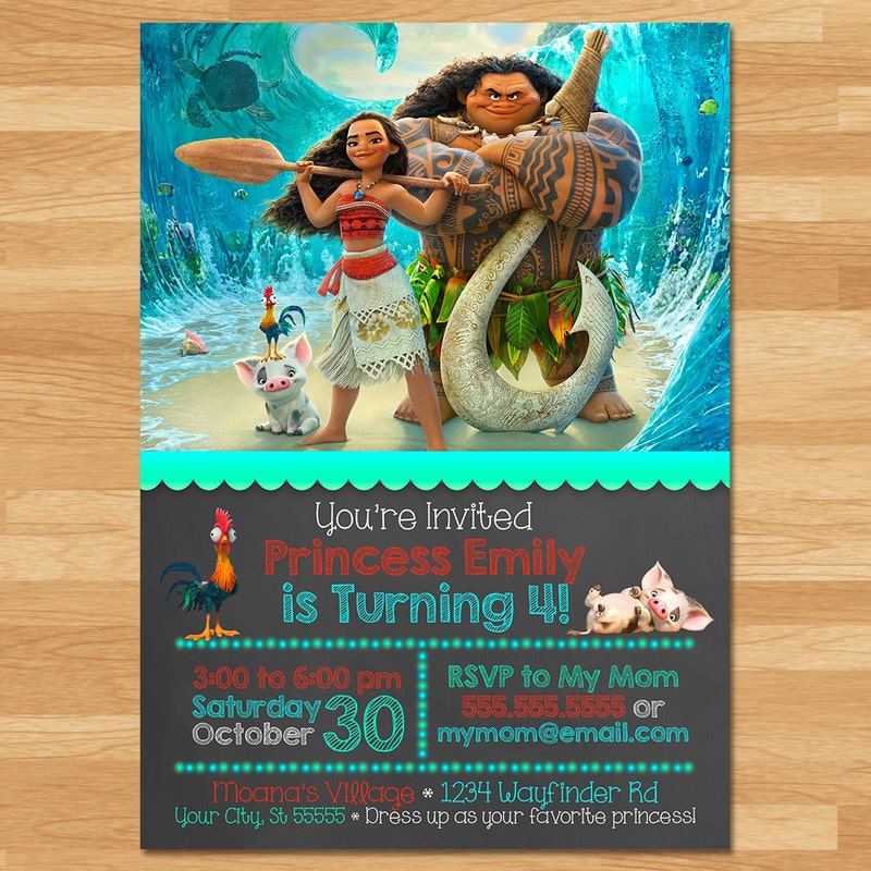 Moana Invitation - Etsy