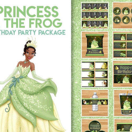 Printable Kids Birthday Party Set: Princess and the Frog - Etsy