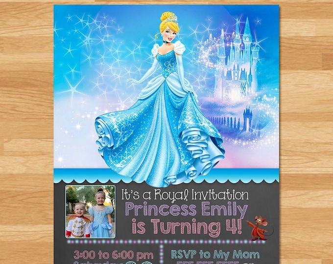 Disney Princess Thank You Card Chalkboard Princess Thanks Disney ...
