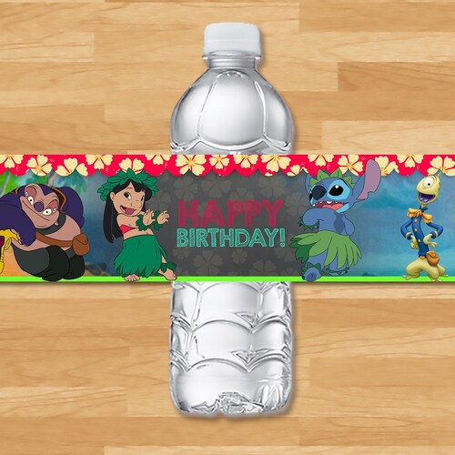 Lilo and Stitch Drink Labels Lilo and Stitch Water Bottle - Etsy