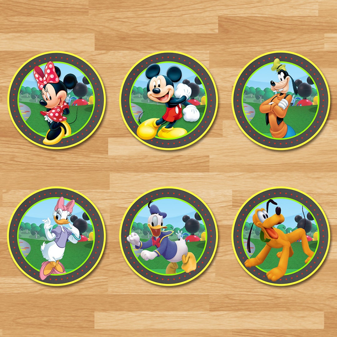 Mickey Mouse Clubhouse Cupcake Toppers Chalkboard Mickey Mouse Stickers ...