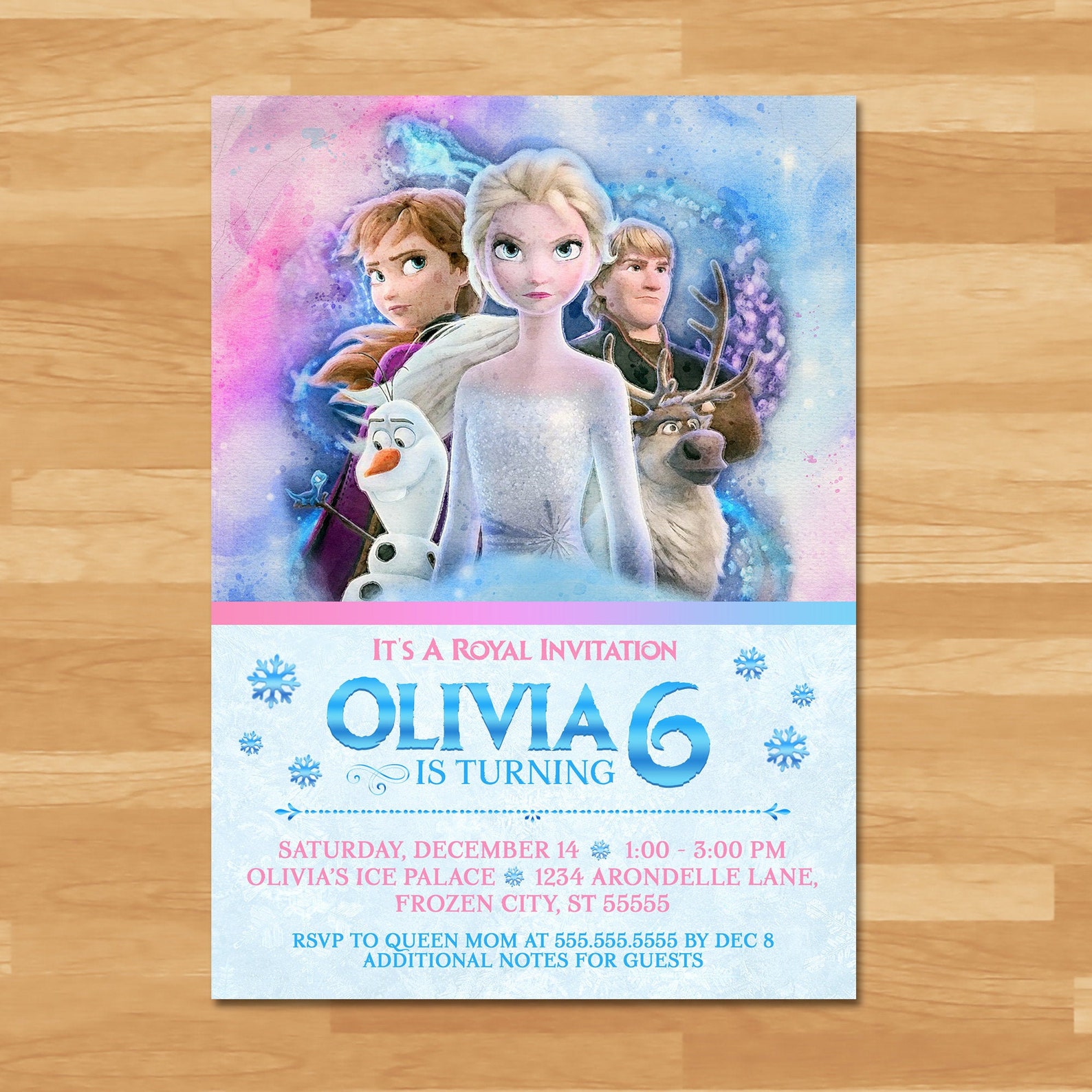 Frozen 2 Invitation Watercolor - Frozen 2 Birthday Party - Frozen 2 ...