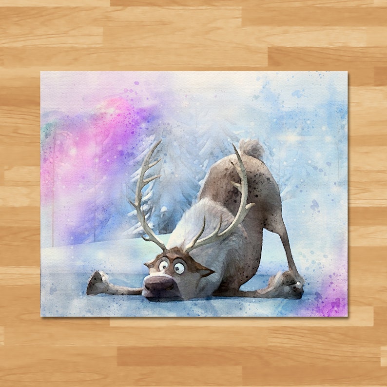 Frozen Sven Watercolor Painting Printable Instant Download | Etsy