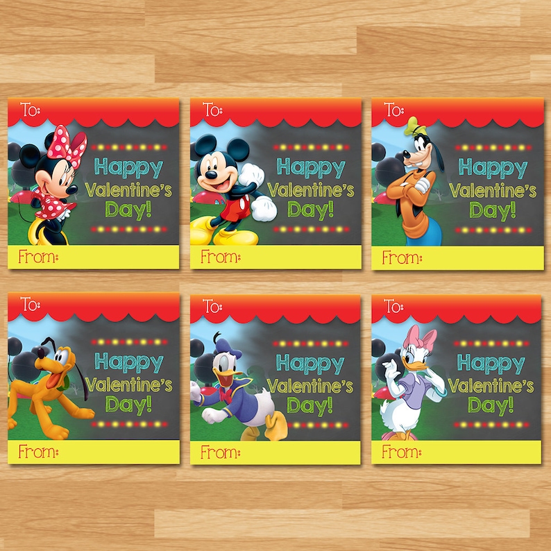 Mickey Mouse Clubhouse Valentine's Day Cards - Chalkboard - Mickey ...