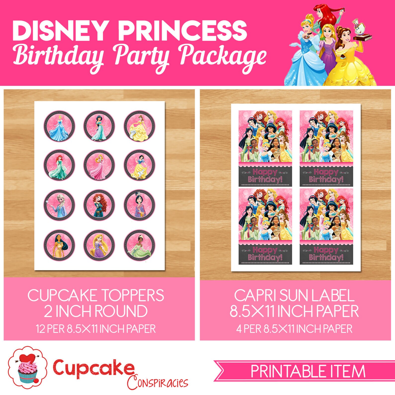 Disney Princess Party Package Disney Princess Birthday Party - Etsy